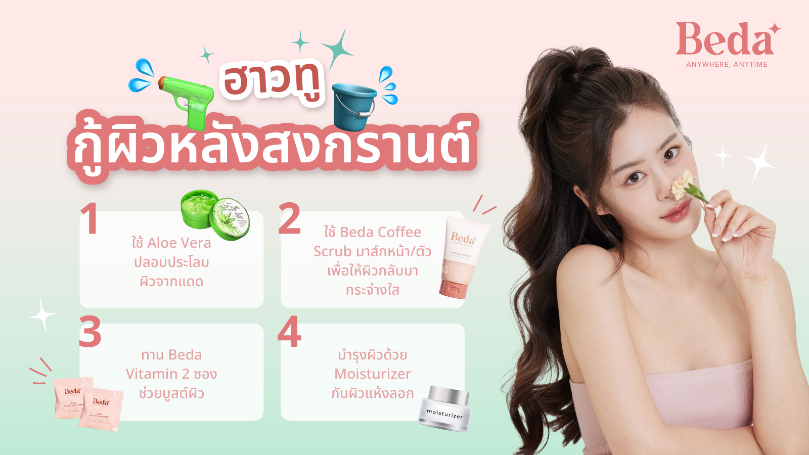 How to กู้ผิวหลังสงกรานต์ - Beda Beauty